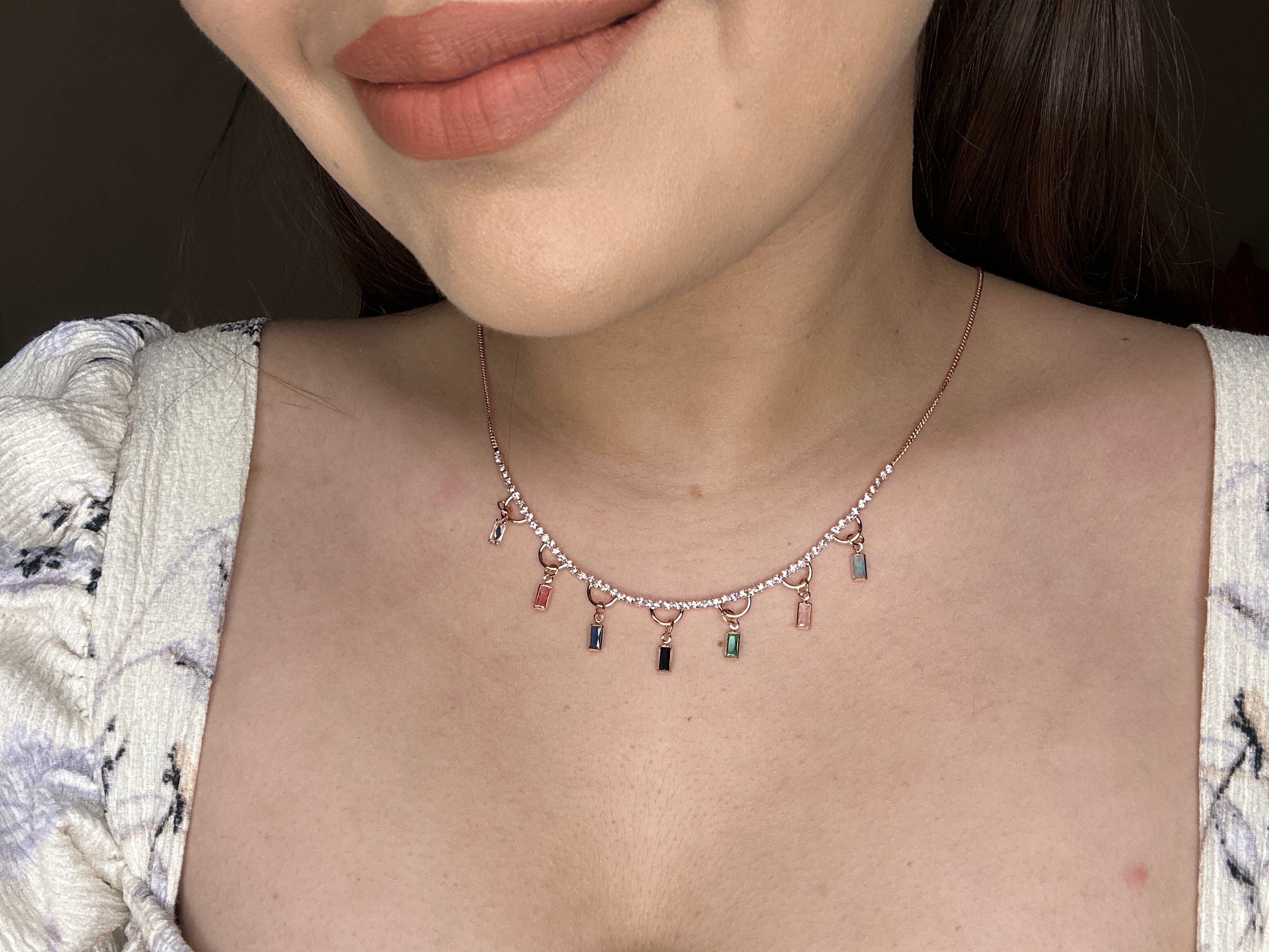 Multicoloured cuboid pattern neck charm/ bracelet – Hong Kong World